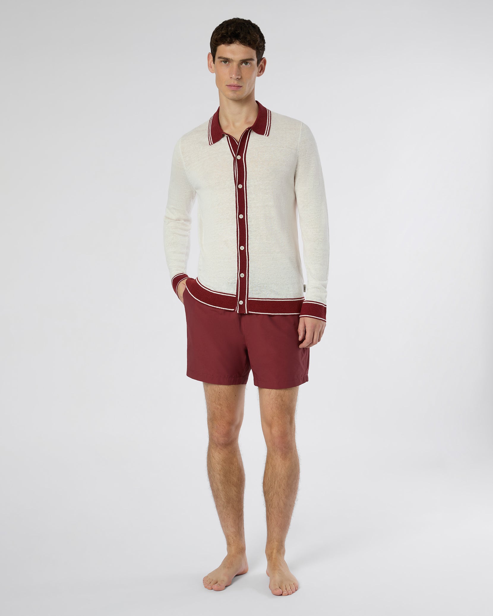 Linen Long Sleeve Sweater Polo – onia Linen Long Sleeve Sweater Polo – onia
