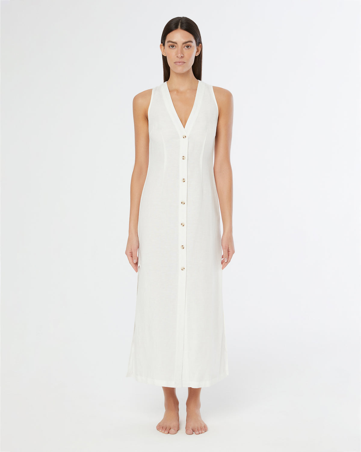 Air Linen Button Down Maxi Dress – onia